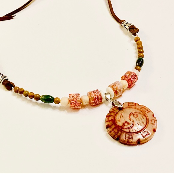 JK Designs | Jewelry | Yin And Yang Handcarved Fire Agate Stone ...
